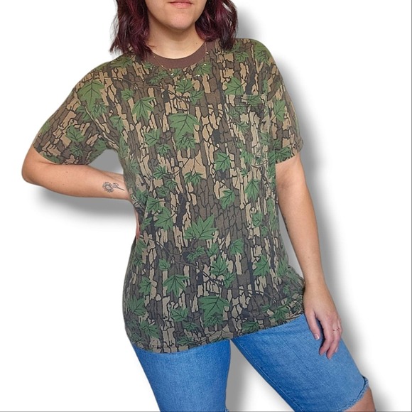 Vintage | Tops | Vintage Y2k Duck Bay Treebark Camouflage Short ...